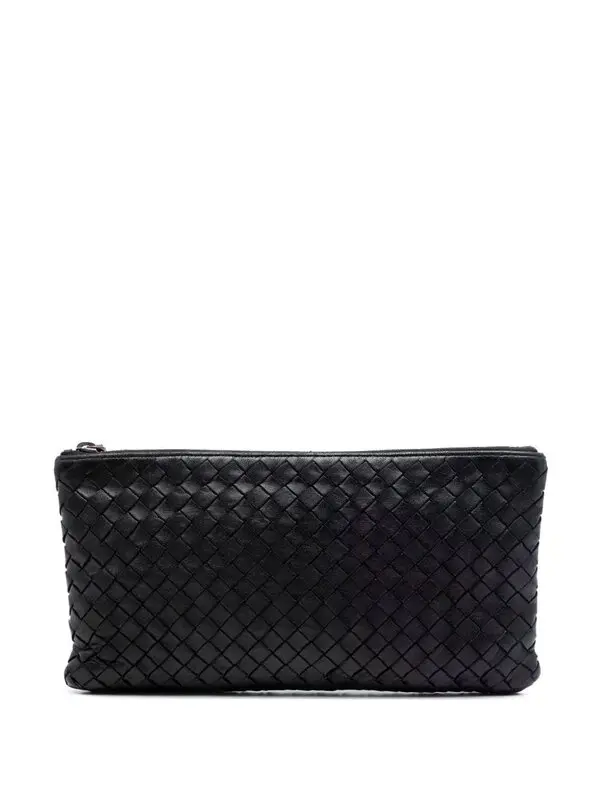 Bottega Veneta Nappa Intrecciato Zip Pouch - Black