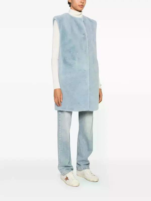 Herno Faux Fur Gilet - Blue