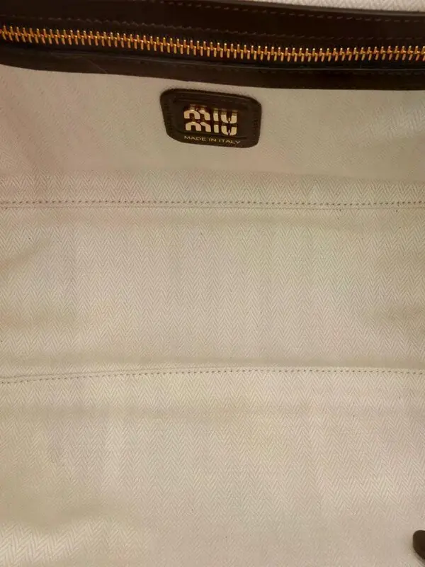 Miu Miu Large Suede Logo Beau Shoulder Bag
