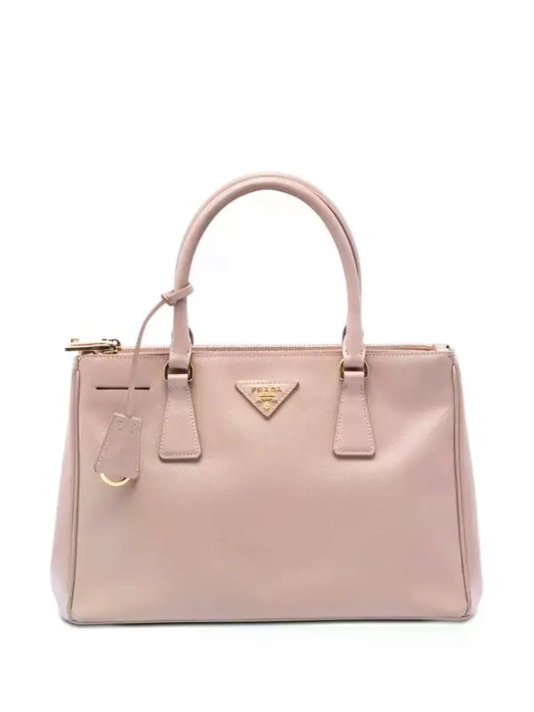 Prada Saffiano Leather Galleria Double Zip Satchel - Pink