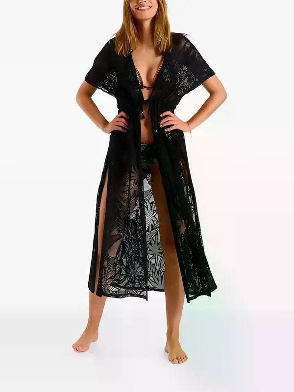 BANANA MOON Lace-knit Drawstring Beachwear - Black