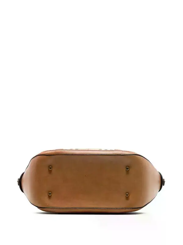 Burberry Haymarket Check Coated Canvas Orchard Bowling Bag Satchel - Neutrals