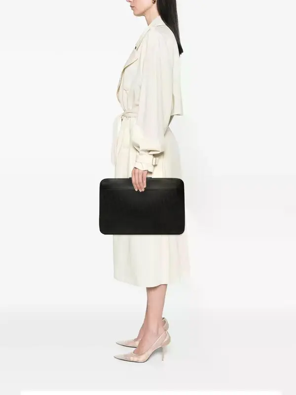 Dior Oblique Coated Canvas Zip Laptop Sleeve Business Bag - Black