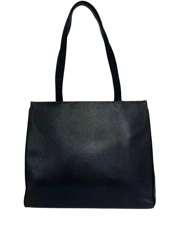 FERRAGAMO Lizard Embossed Leather Vara Tote Bag