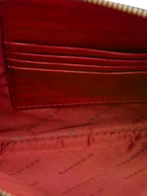 Burberry Peyton Haymarket Check Canvas Crossbody Bag - Red