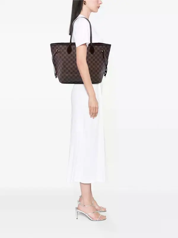 LOUIS VUITTON Damier Ebene Neverfull Mm Tote Bag