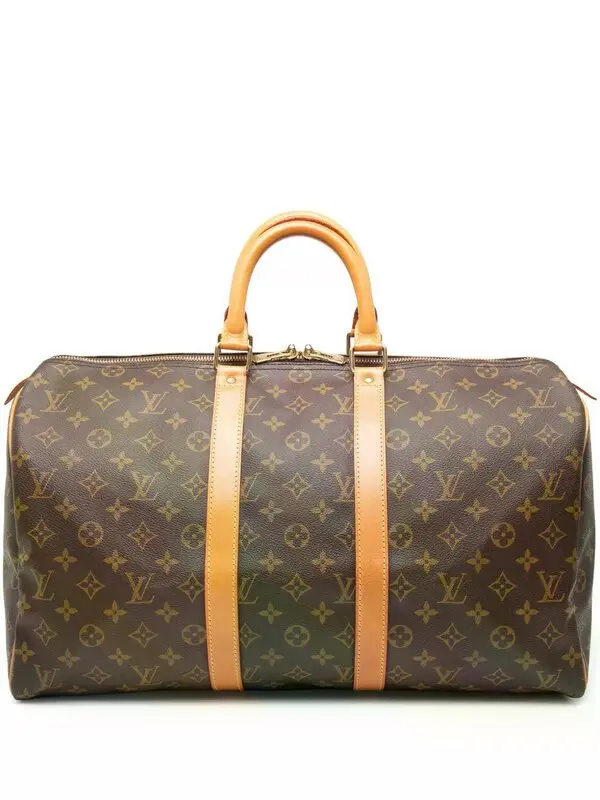 LOUIS VUITTON Monogram Keepall 45 Travel Bag - Brown