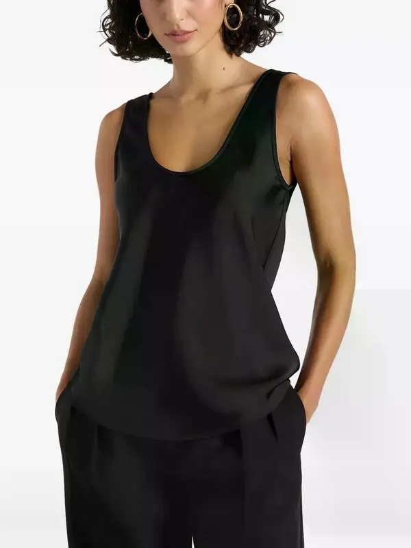 Manière De Voir Mathilda Satin Scoop-neck Open-back Tank Top