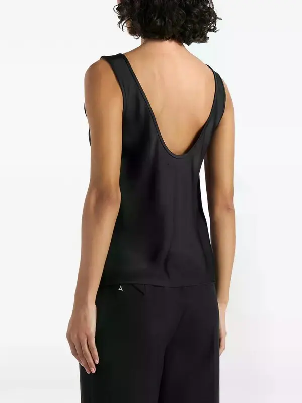 Manière De Voir Mathilda Satin Scoop-neck Open-back Tank Top