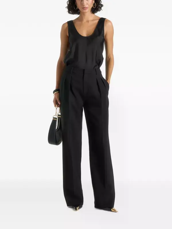 Manière De Voir Mathilda Satin Scoop-neck Open-back Vest - Black