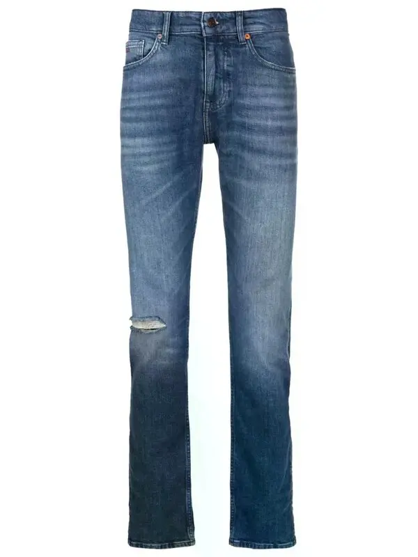 BOSS Distressed Slim-cut Jeans