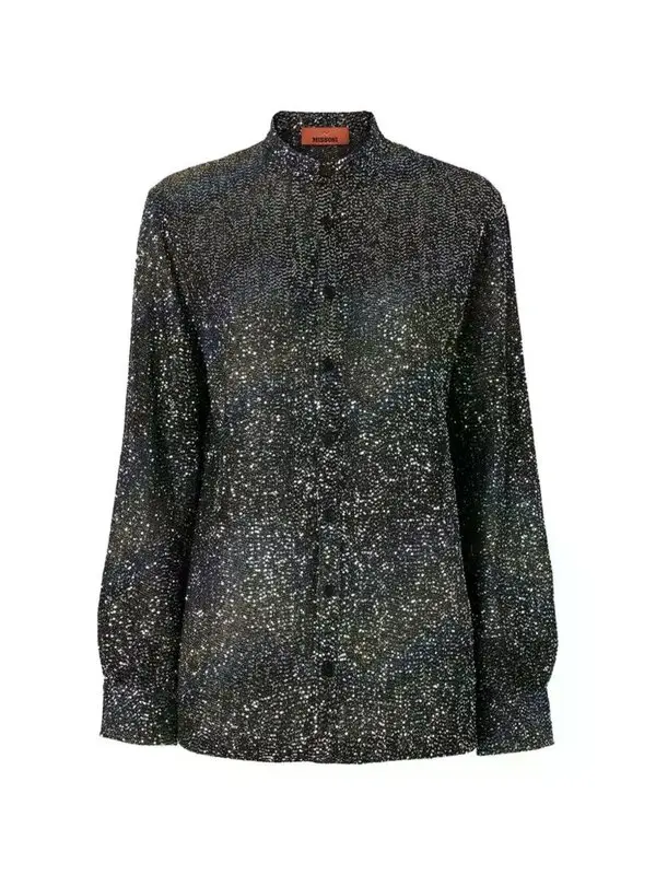Missoni Sequin Embellished Zigzag Shirt - Black
