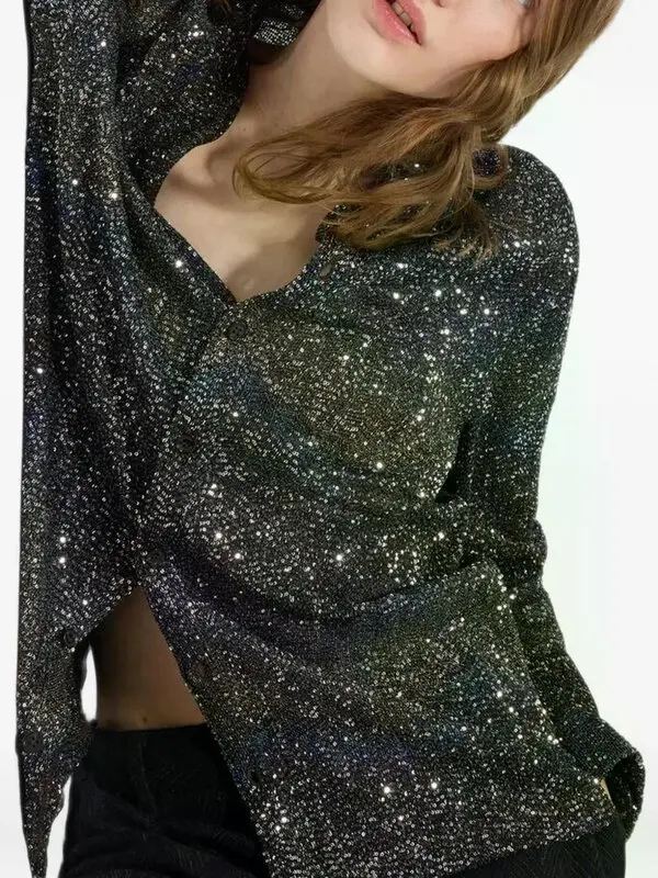 Missoni Sequin Embellished Zigzag Shirt - Black