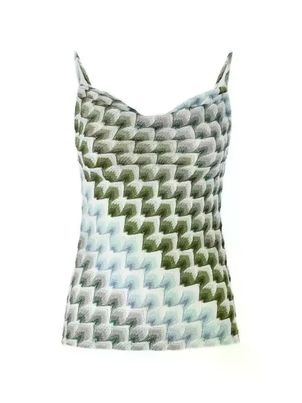 Missoni Sleeveless Draped Neckline Top - Green