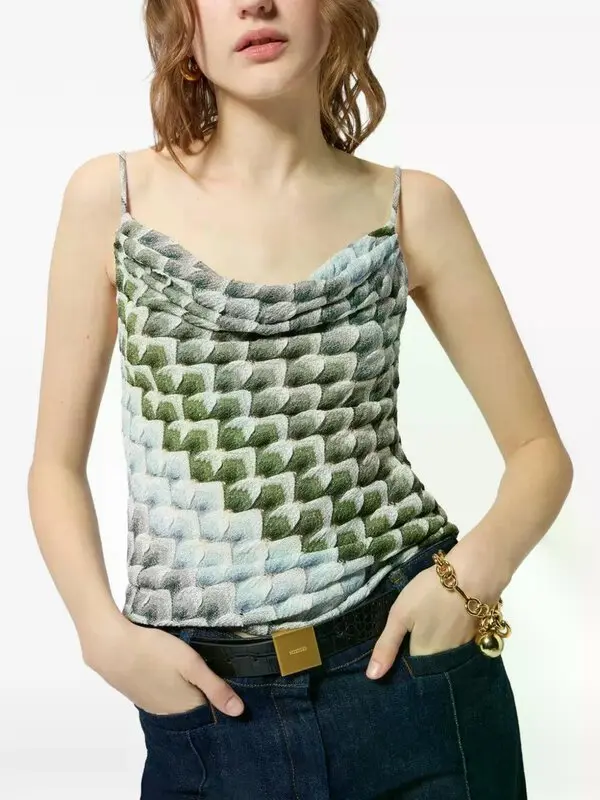 Missoni Sleeveless Draped Neckline Top - Green
