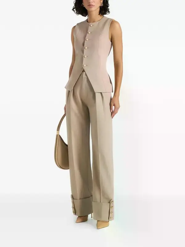 Manière De Voir Darlene Tailored Turn-up Hem Trousers - Neutrals