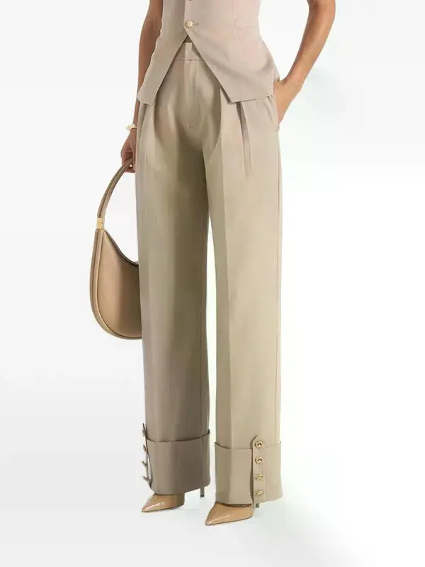 Manière De Voir Darlene Tailored Turn-up Hem Trousers - Neutrals