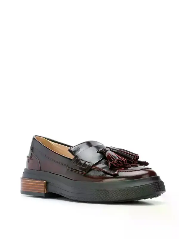 TOD'S Tasseled Leather Flatform Loafers