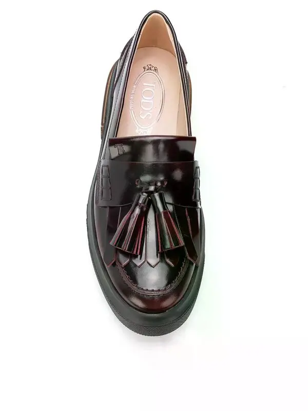 TOD'S Tasseled Leather Flatform Loafers