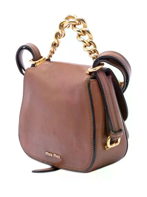 Miu Miu Mini Goatskin Madras Dahlia Satchel