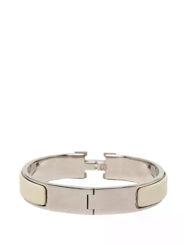 Hermès Enamel Clic H Bracelet Pm - White