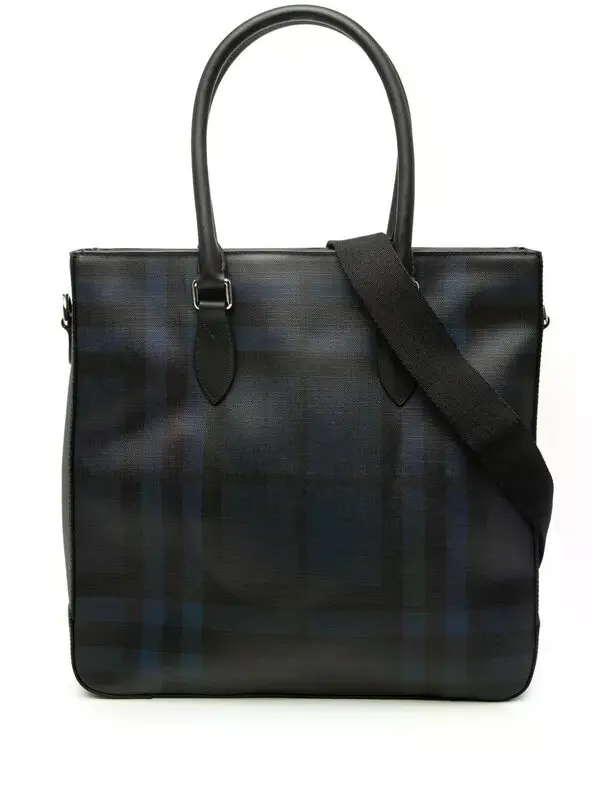 Burberry Check Coated Canvas Kenneth Satchel
