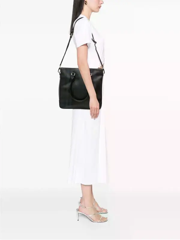 Burberry Check Coated Canvas Kenneth Satchel