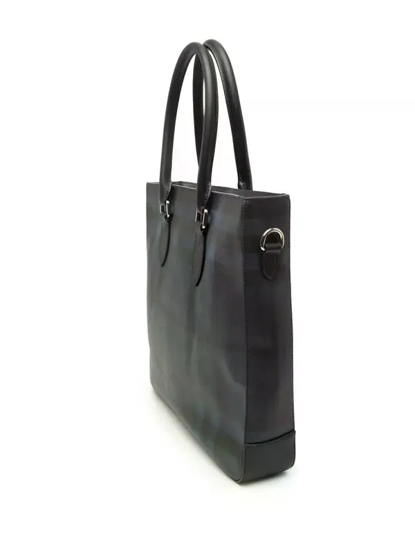 Burberry Check Coated Canvas Kenneth Satchel