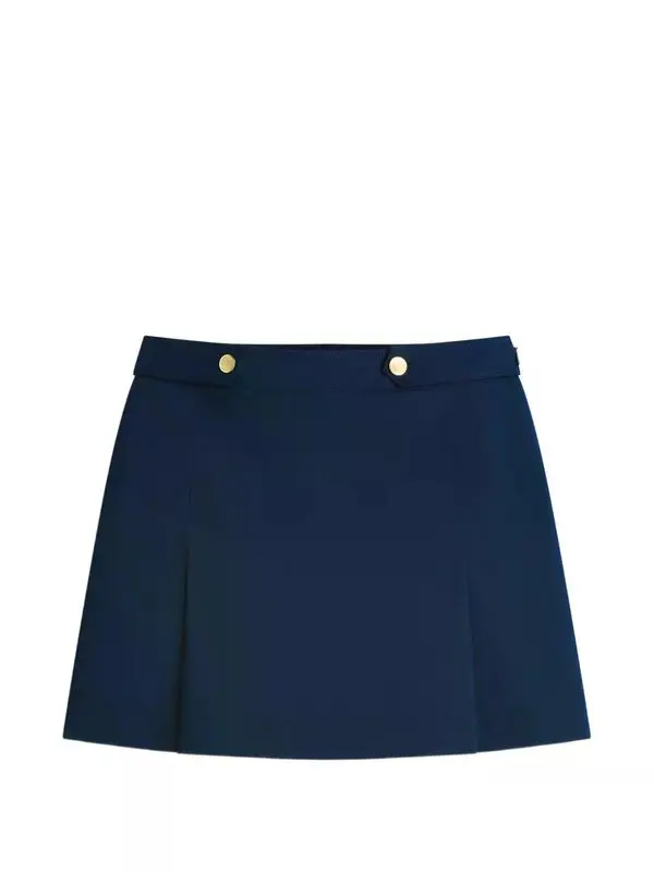 Tommy Hilfiger Pleated Button-embellished Skirt - Blue