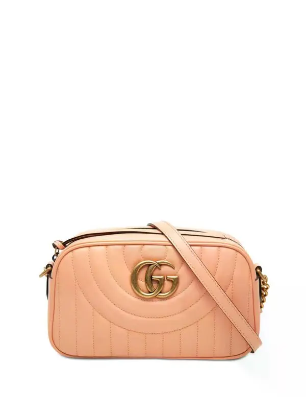 Gucci Gg Marmont Matelassé Calfskin Vertical Ring Crossbody Bag - Orange