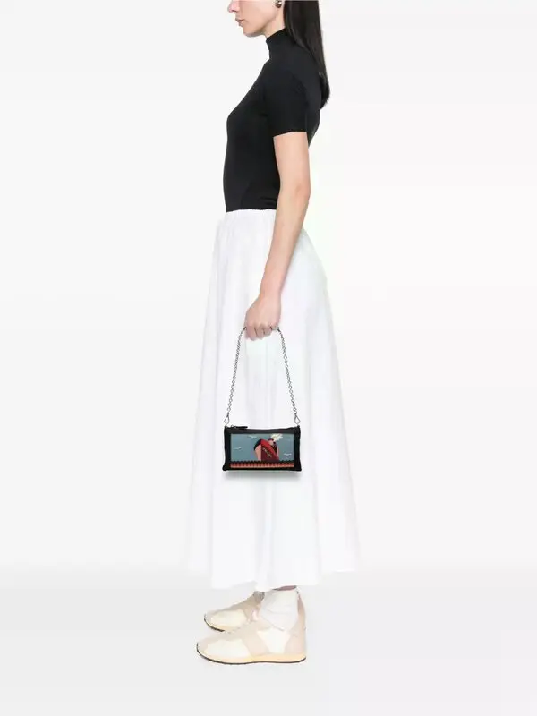 Prada Tessuto And Saffiano Ship Chain Pochette Shoulder Bag
