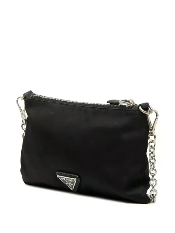 Prada Tessuto And Saffiano Ship Chain Pochette Shoulder Bag