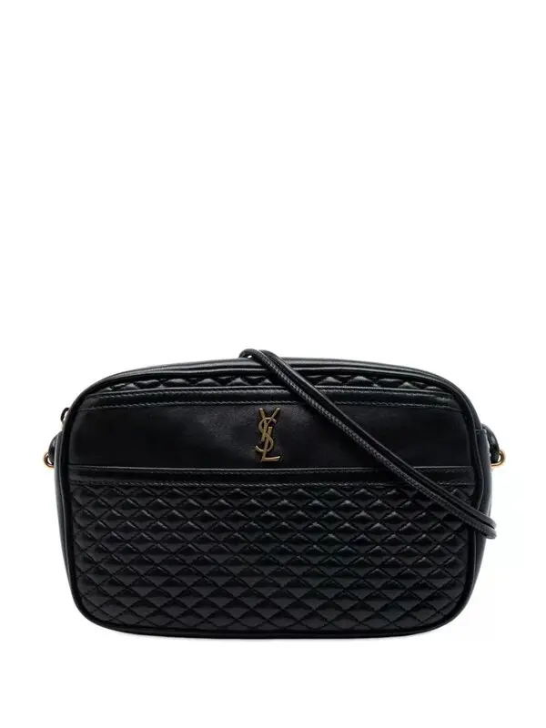 Saint Laurent Quilted Lambskin Victoire Camera Bag - Black