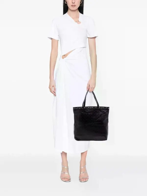 Gucci Embossed Studded Leather Horsebit Tote Bag