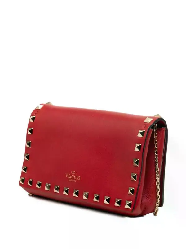 Valentino Garavani Rockstud Chain Flap Crossbody Bag - Red