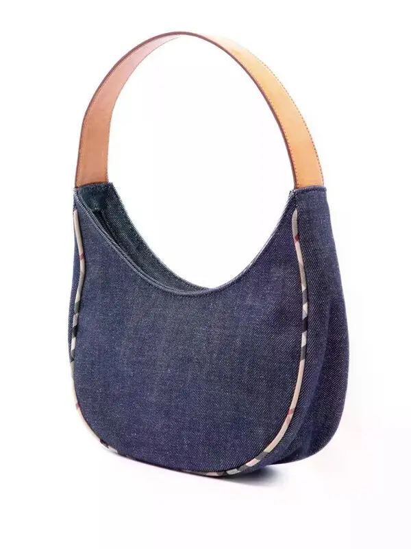 Burberry House Check Trimmed Denim Shoulder Bag