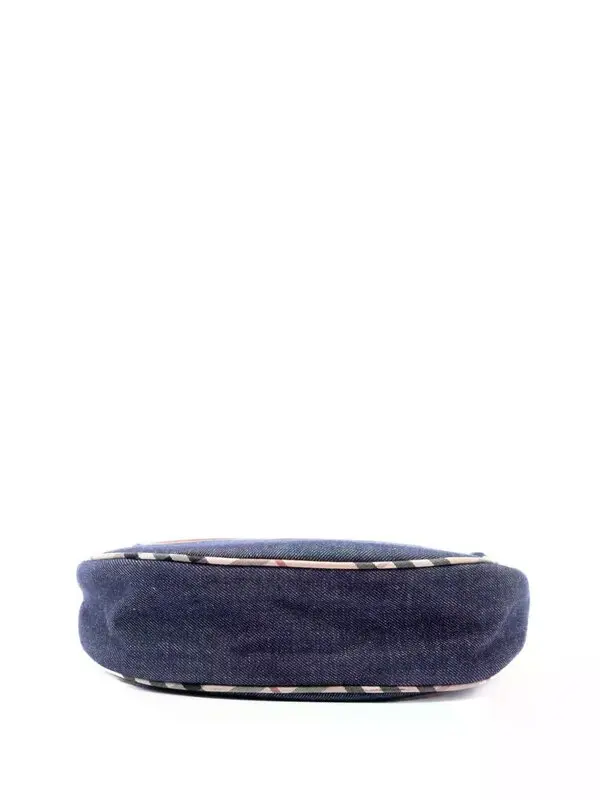 Burberry House Check Trimmed Denim Shoulder Bag