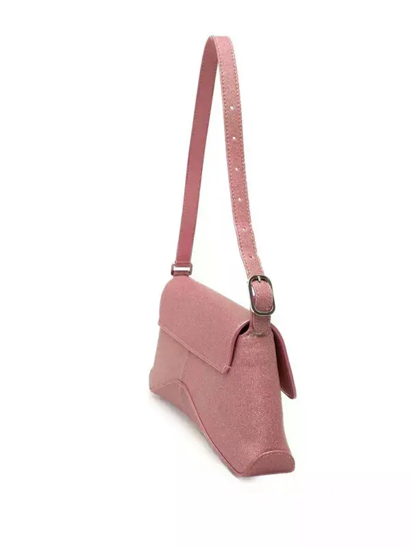 Balenciaga 2022 Small Glitter Fabric Xx Flap Crossbody Bag - Pink