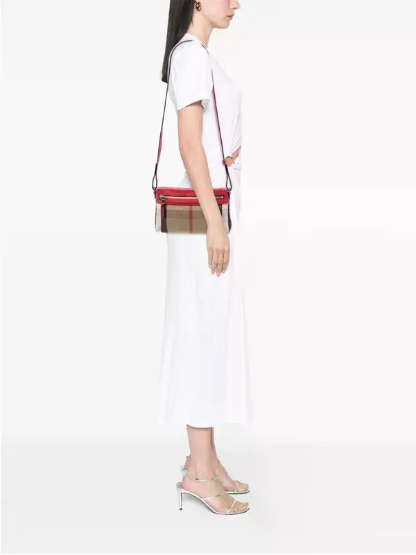 Burberry Small Mega Check Canvas Farley Crossbody Bag
