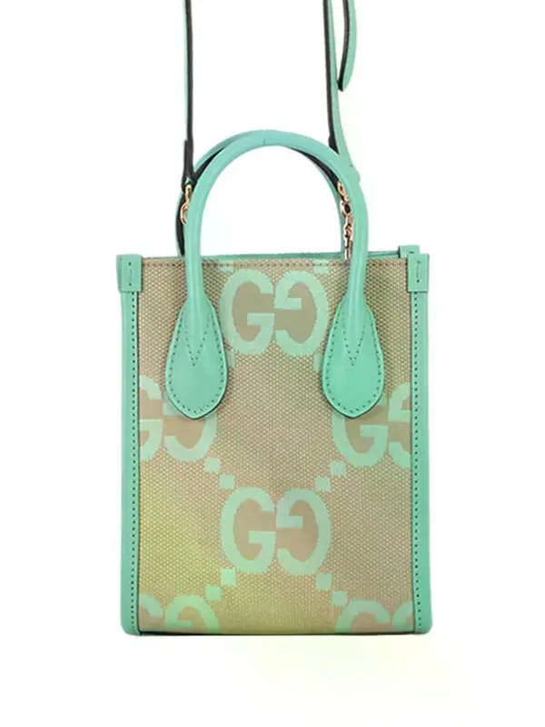 Gucci Mini Jumbo Gg Canvas Interlocking G Satchel - Neutrals