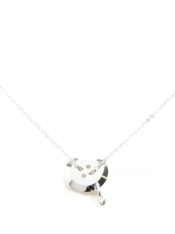 Dior Brass Button Pendant Necklace