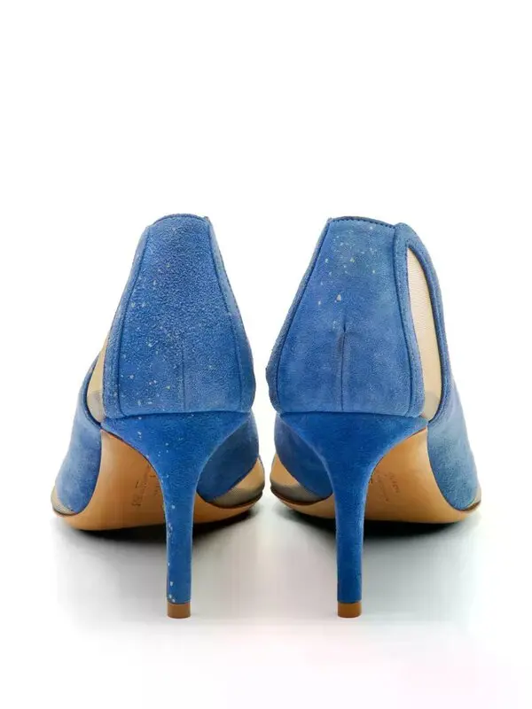 FERRAGAMO Mesh Suede-panelled Pumps