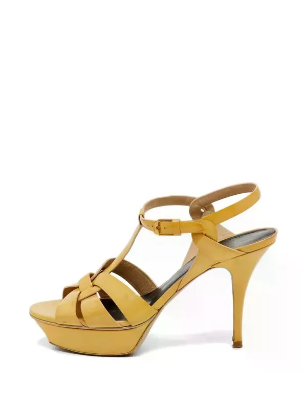 Saint Laurent Tribute Platform Sandals - Yellow