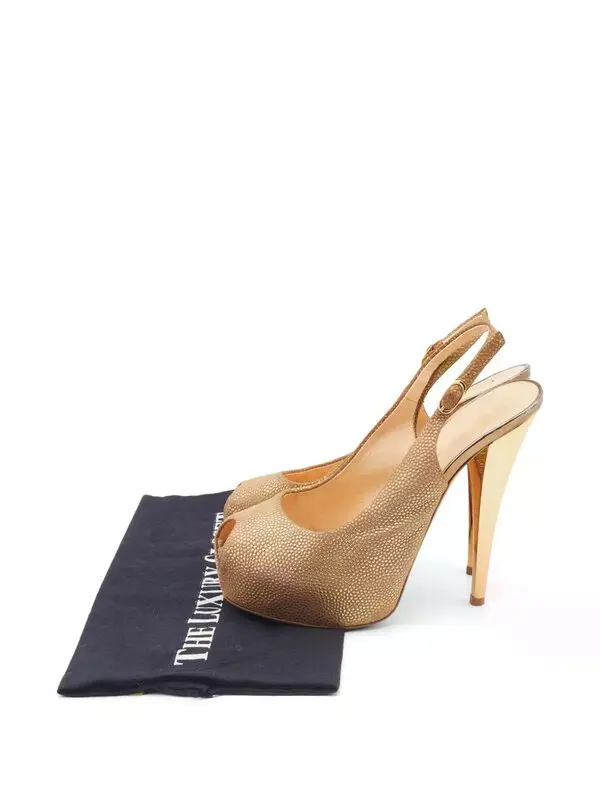 GIUSEPPE ZANOTTI Peep-toe Slingback Pumps