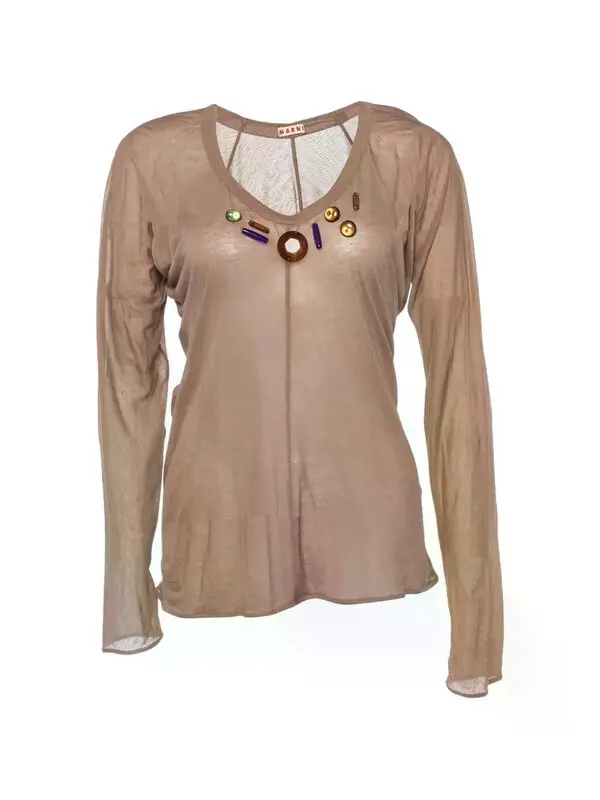 Marni Embellished Long-sleeve Top