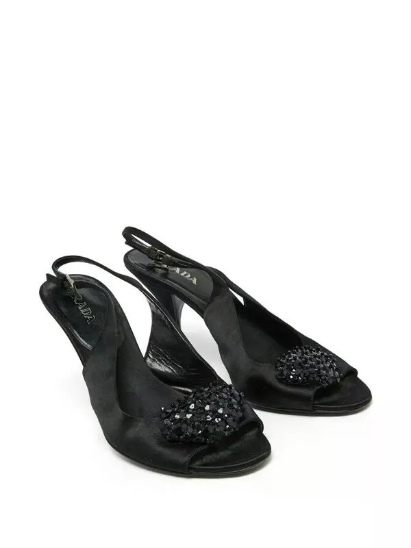 Prada Embellished Slingback Stiletto Pumps