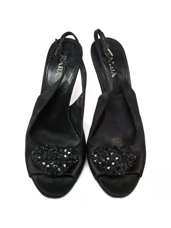 Prada Embellished Slingback Stiletto Pumps