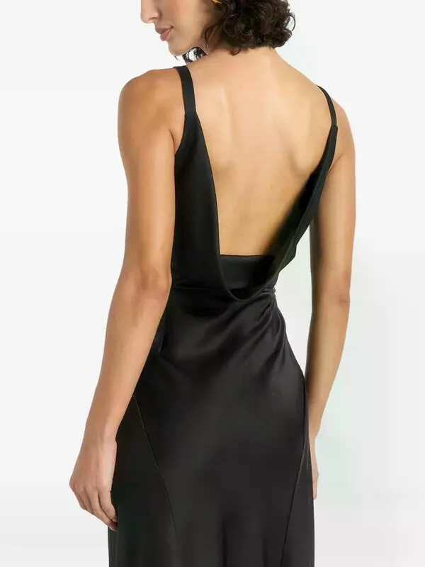 Manière De Voir Manier De Voir Saffron Satin Belted Maxi Dress