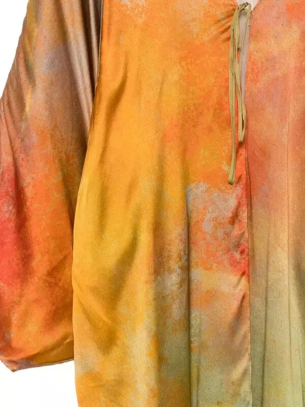 YANGKEHAN Abstract Print Tie Coat