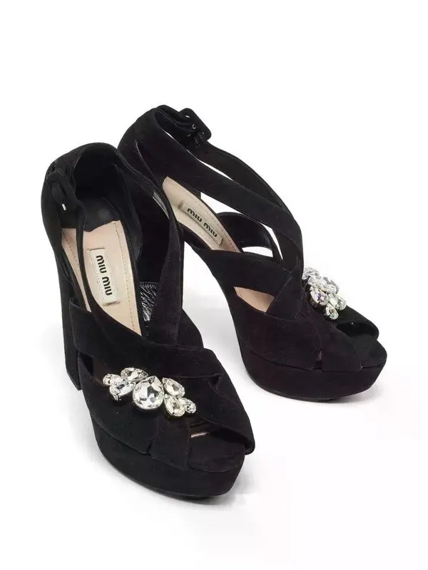 Miu Miu Crystal-embellished Platform Sandals
